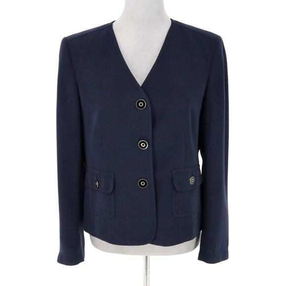 Kasper | Jackets & Coats | Kasper Jacket Petites 2p Navy Blue Crepe ...